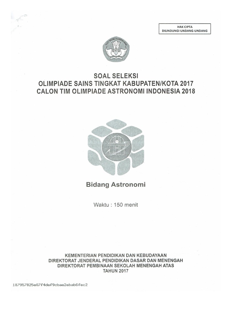Soal OSK SMA Astronomi 2017 | PDF