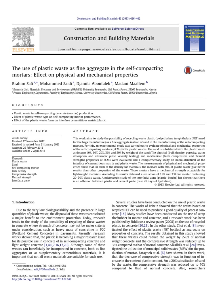 The Use of Plastic Waste As Fine Aggregate in The Self-Compacting ...