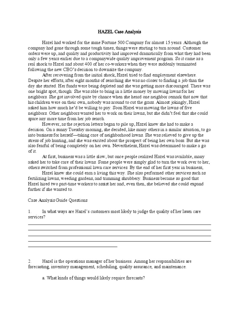 Hazel Case Study | PDF | Business