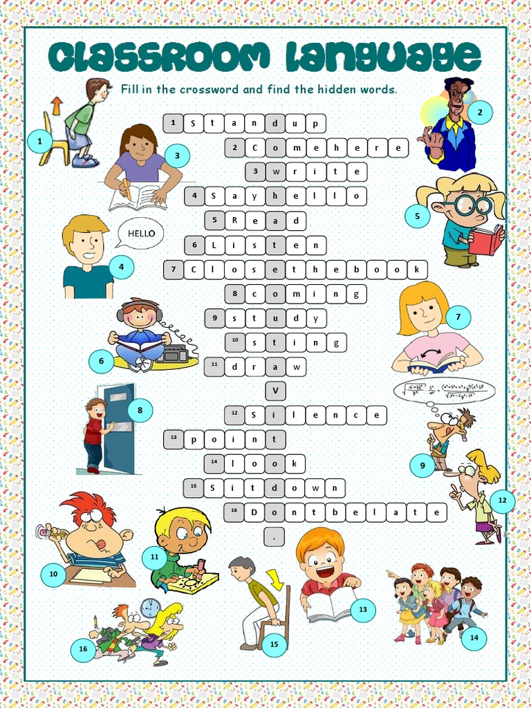 Classroom Language Puzzle | PDF