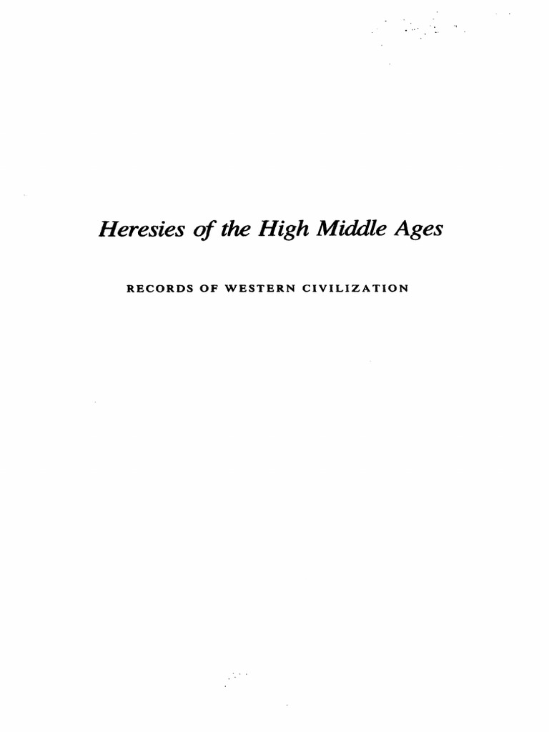 Heresies of The High Middle Ages | PDF