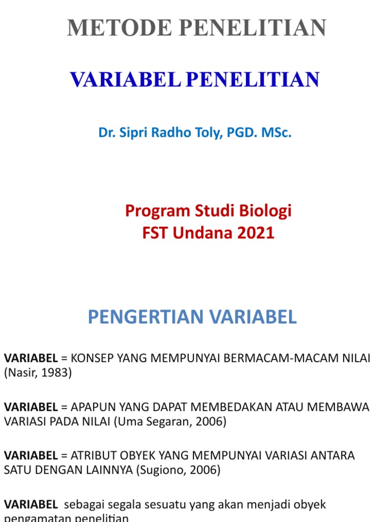 6 Variabel Penelitian | PDF