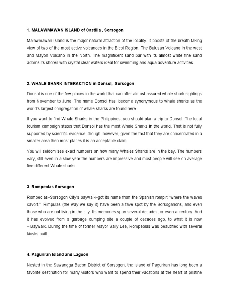 MALAWMAWAN ISLAND of Castilla, Sorsogon | Download Free PDF | Nature
