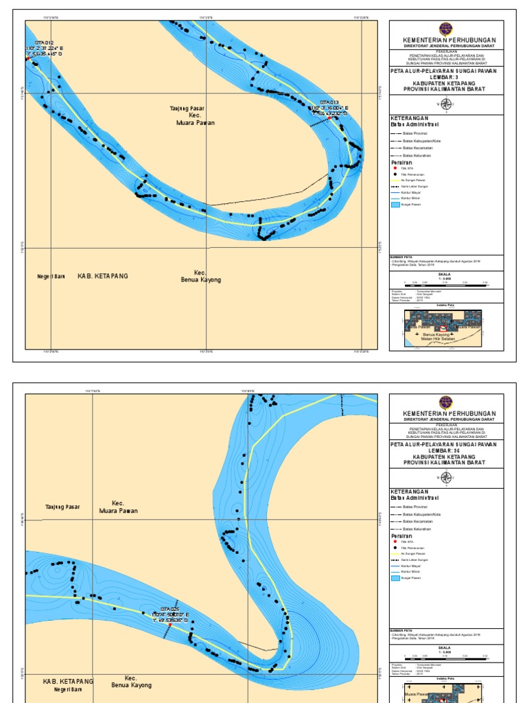Peta Alur-Pelayaran Sungai PAwan Skala 5000 (3 Contoh) | PDF