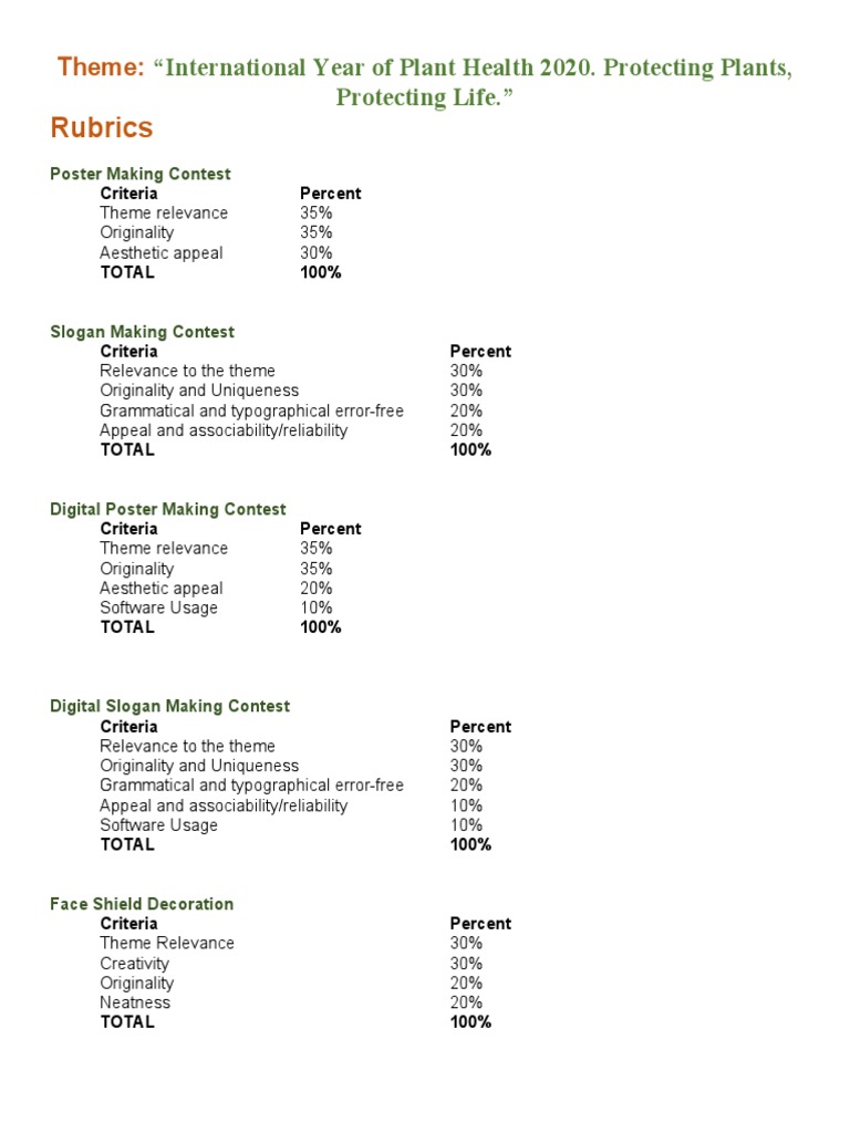Rubrics: "International Year of Plant Health 2020. Protecting Plants ...