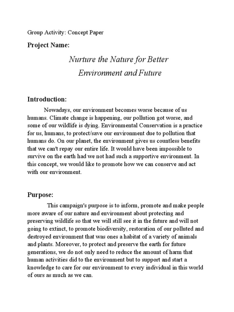 Nurture The Nature For Better Environment and Future: Project Name ...