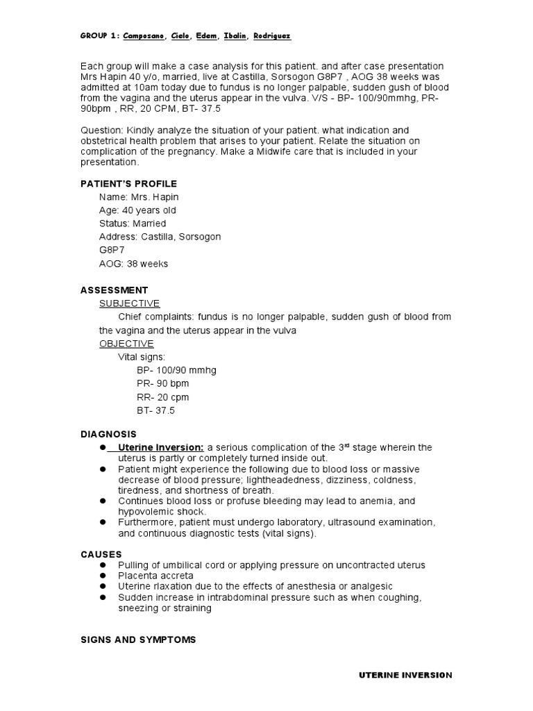 Case Analysis of 40-Year-Old Postpartum Patient Presenting with Uterine ...