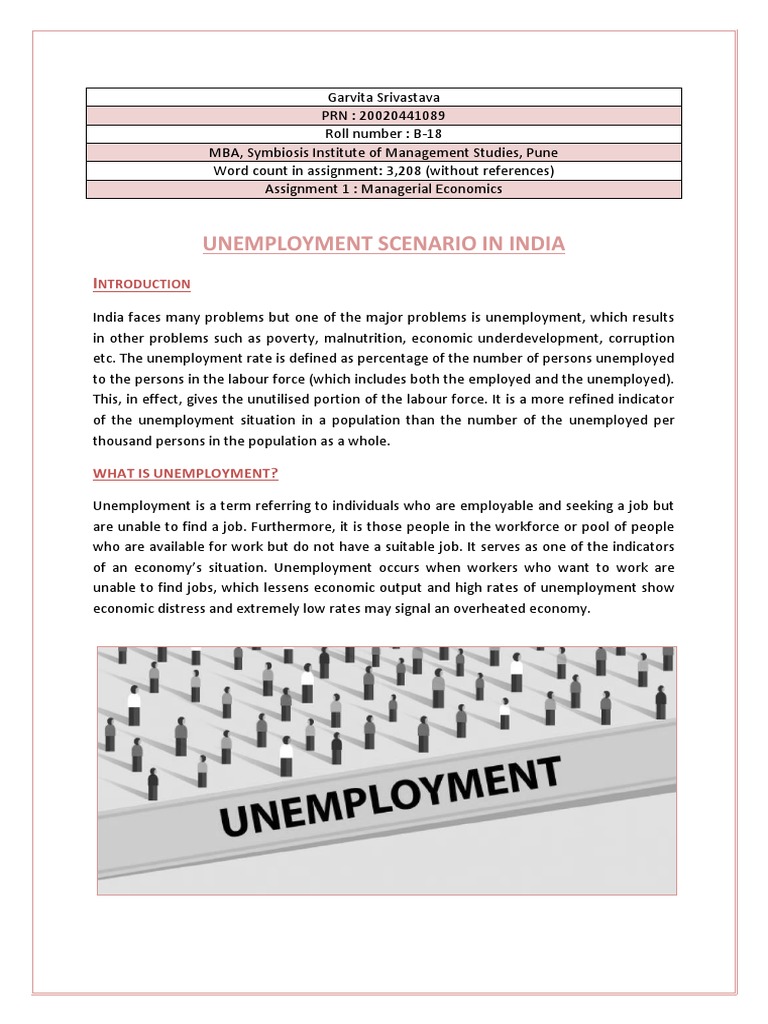 Unemployment Scenario in India: Ntroduction | PDF | Underemployment ...