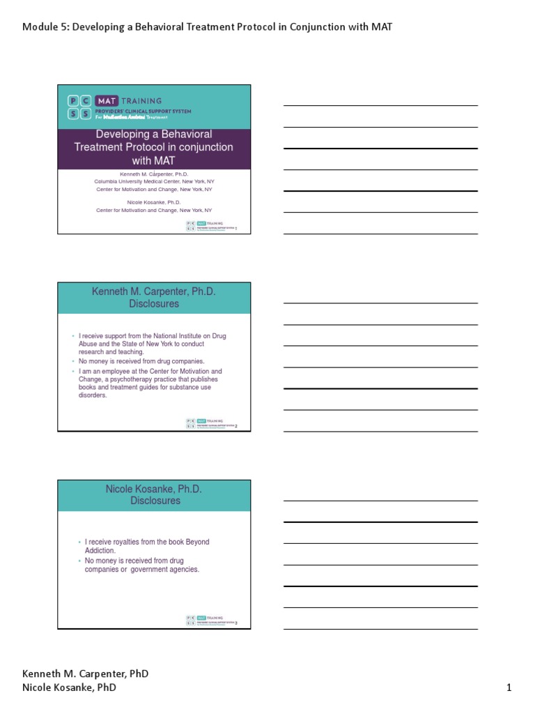 Behavioral Treatment Protocols with MAT | PDF | Substance Use Disorder ...