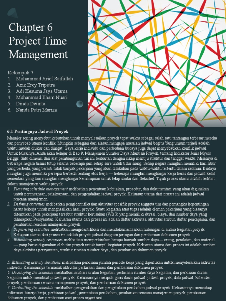 Chapter 6 Project Time Management | PDF