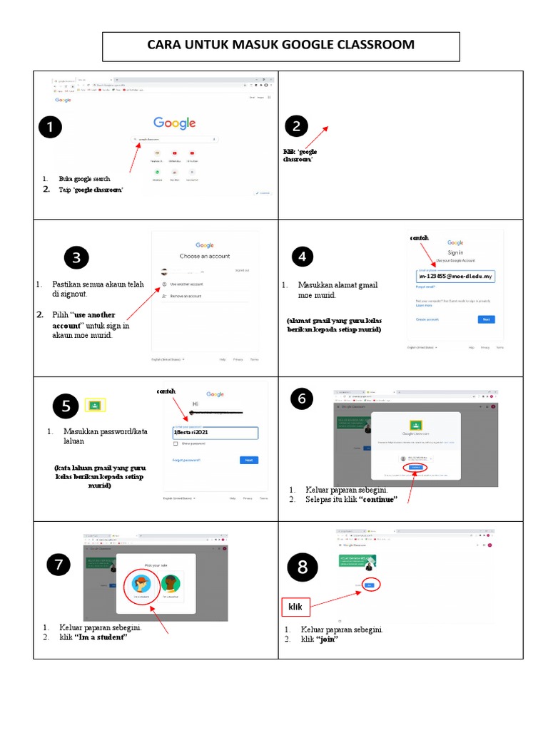 Cara Untuk Masuk Google Classroom | PDF