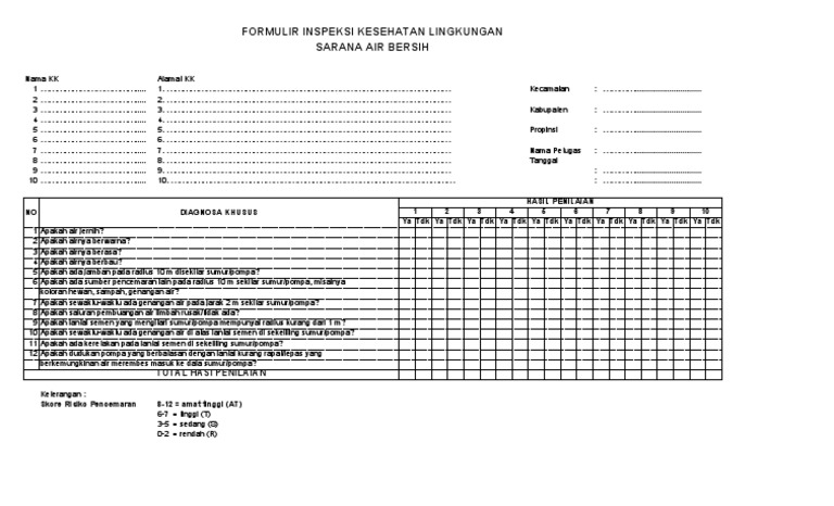 Form IKL Sarana Air Bersih | PDF
