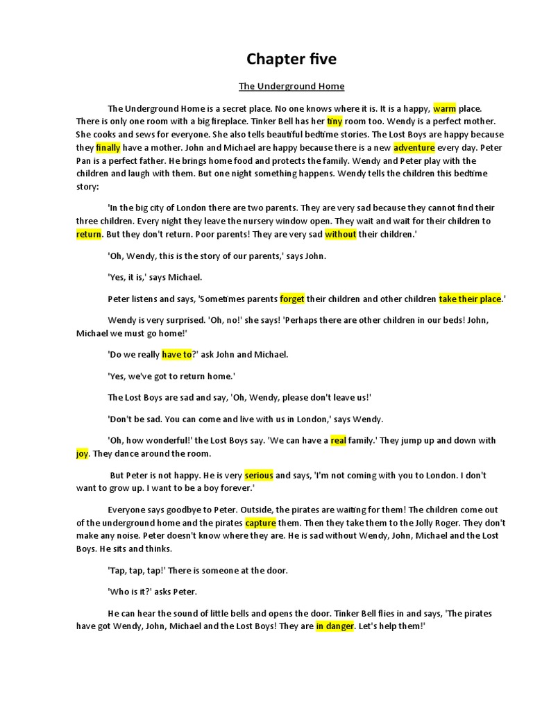 Peter Pan (Chapter V) | PDF | Wendy Darling | Lost Boys (Peter Pan)