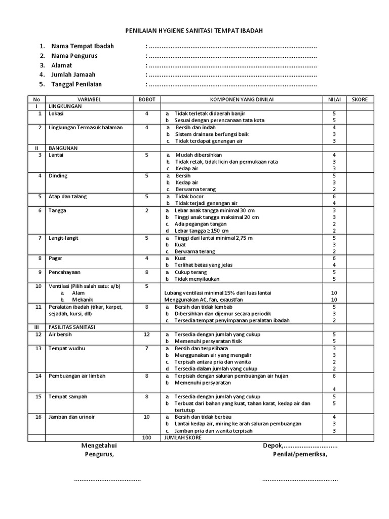 Form IKL Masjid-Mushola | PDF