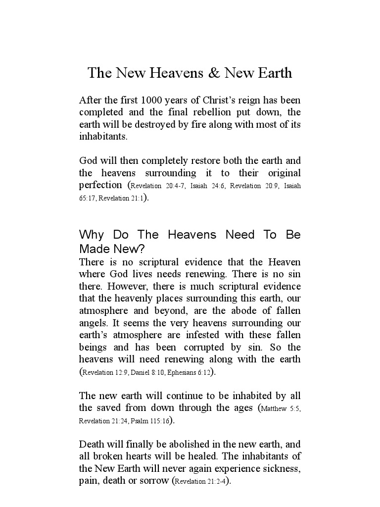 The New Heavens and New Earth | PDF | Revelation | Jesus
