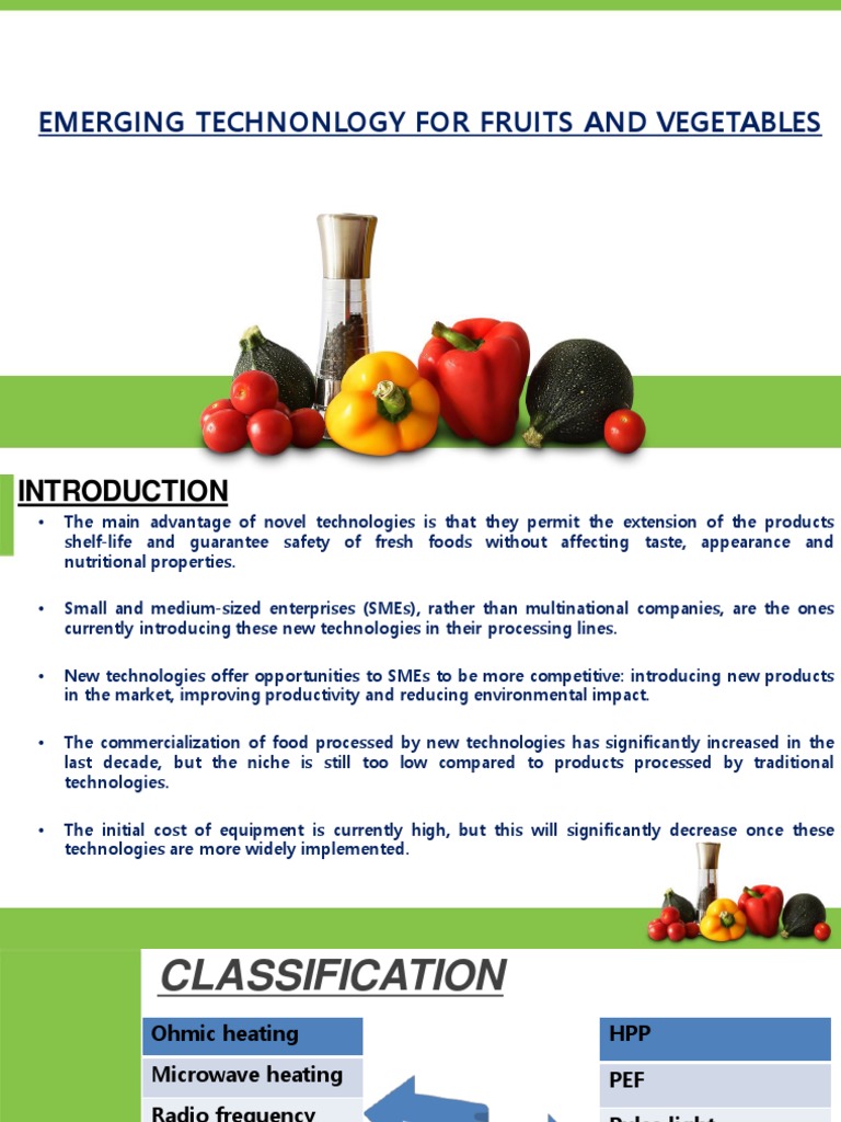 Emerging Technologies For Fruits and Vegetables | PDF | Ultrasound ...
