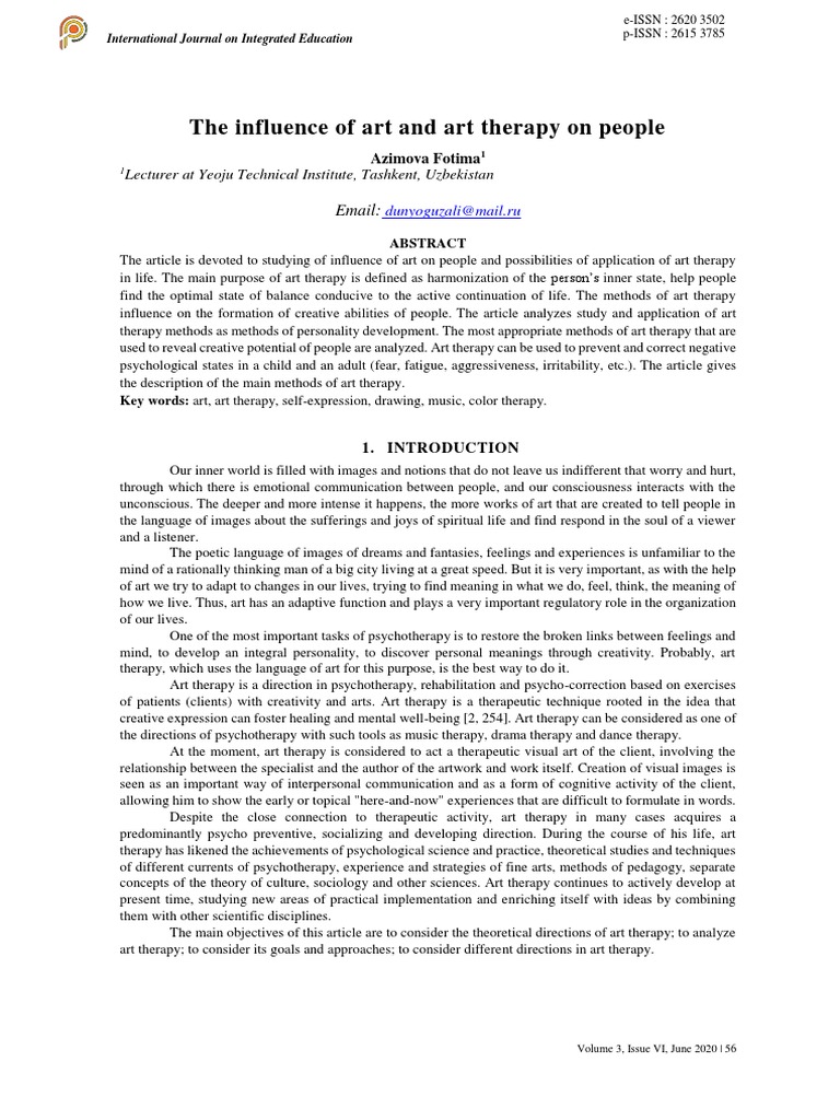 The Influence of Art and Art Therapy On People | PDF | Art Therapy ...