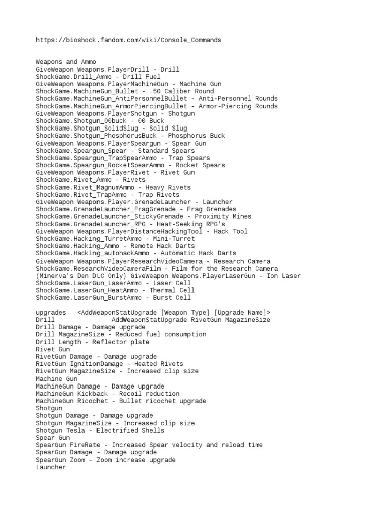 BioShock 2 Remastered Cheats | PDF | Shotgun | Machine Gun