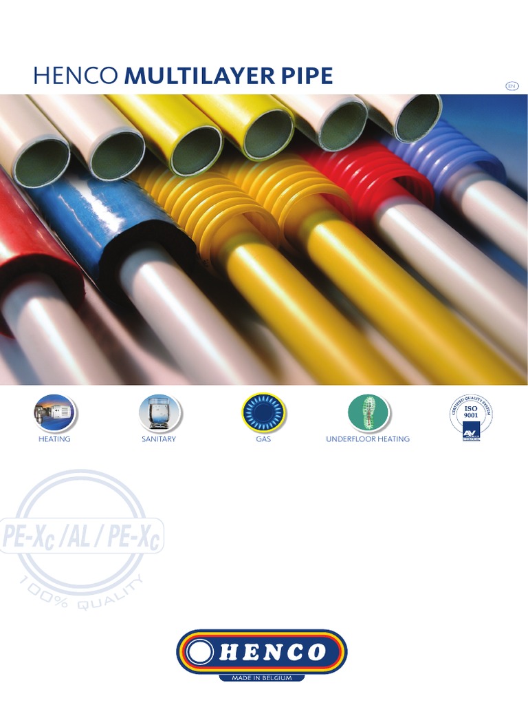Henco Multilayer Pipe: GAS Heating Sanitary Underfloor Heating | PDF | Pipe (Fluid Conveyance ...