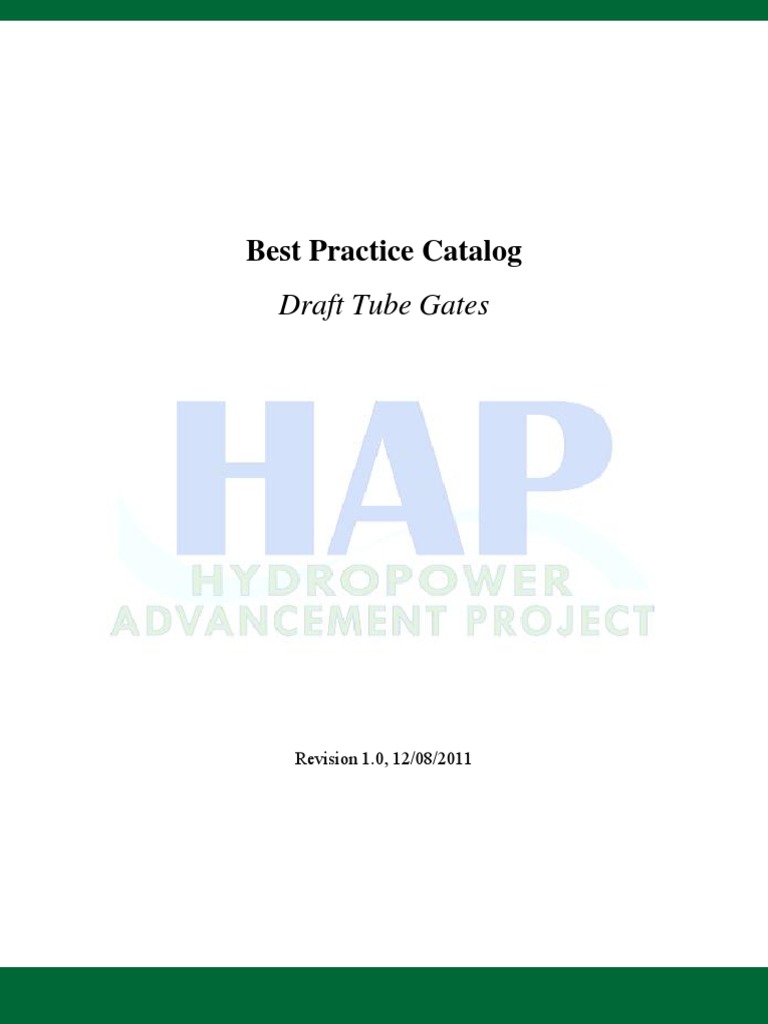 Best Practice Catalog - Draft Tube Gates | PDF | Pipe (Fluid Conveyance ...