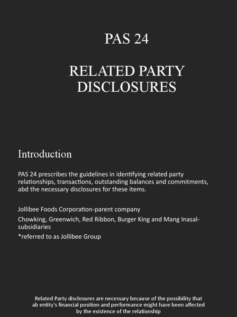 PAS 24 Related Party Disclosures | Download Free PDF | Employment ...