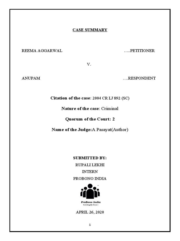 Citation of The Case: Nature of The Case: Criminal Quorum of The Court ...