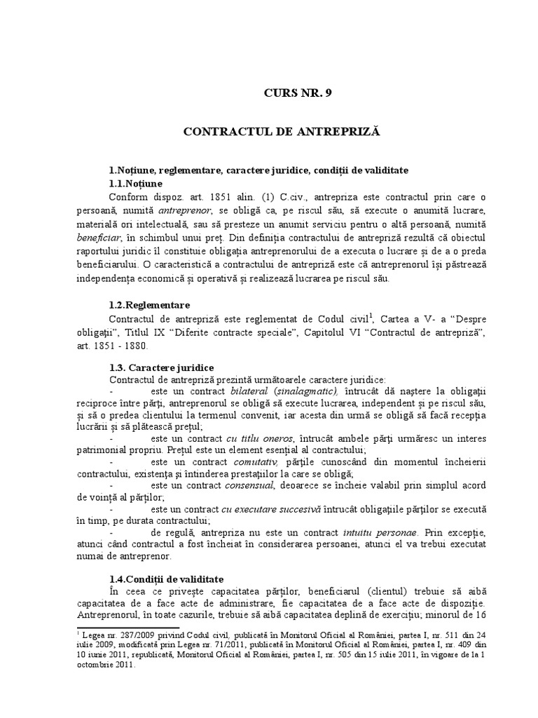 Contract de Antrepriza | PDF