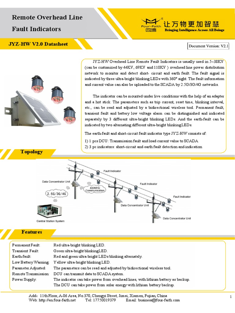 Remote Fault Indicators for Overhead Lines | PDF | Electric Power ...
