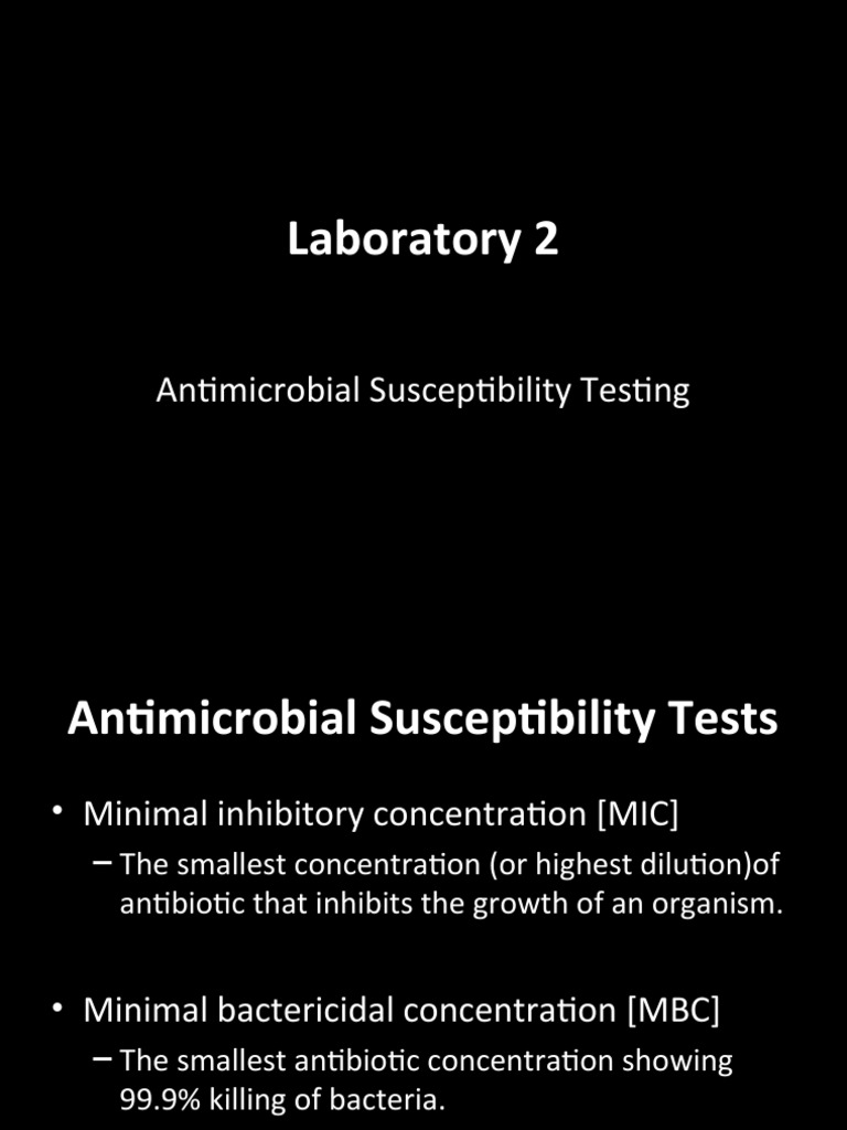 Laboratory 2: Antimicrobial Susceptibility Testing | PDF | Laboratory ...