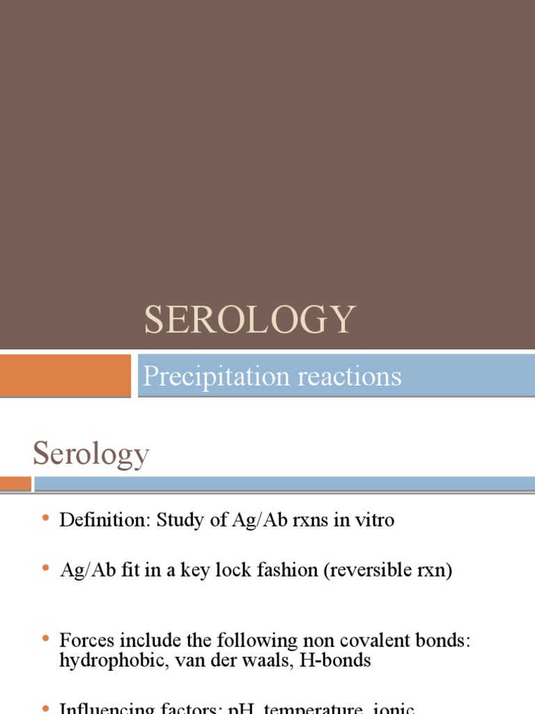 Serology: Precipitation Reactions | PDF | Serology | Antibody