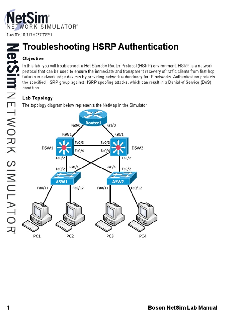 18-Troubleshooting HSRP Authentication | PDF | Telecommunications ...