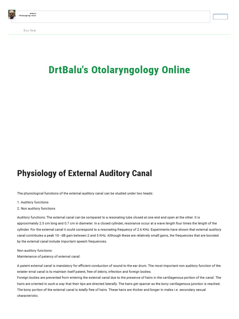 Functions of the External Auditory Canal | PDF | Epithelium | Human Anatomy