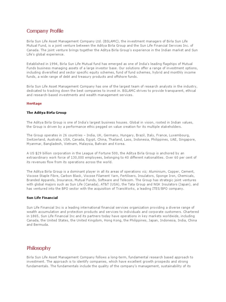 Company Profile | PDF | Financial Economics | Business