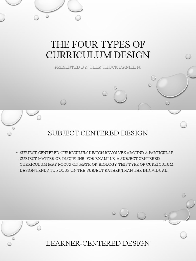 Four Types of Curriculum Design | PDF