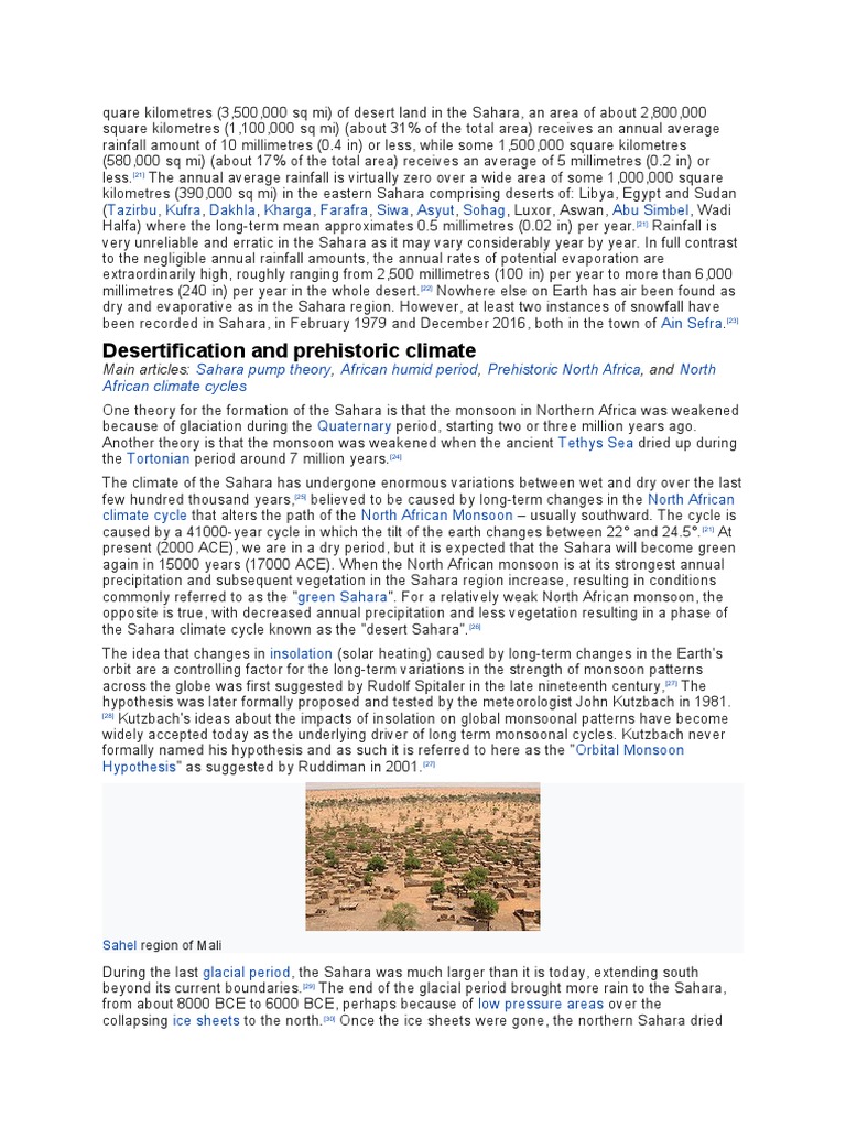 Sahara's Climate Evolution | PDF | Sahara | Monsoon