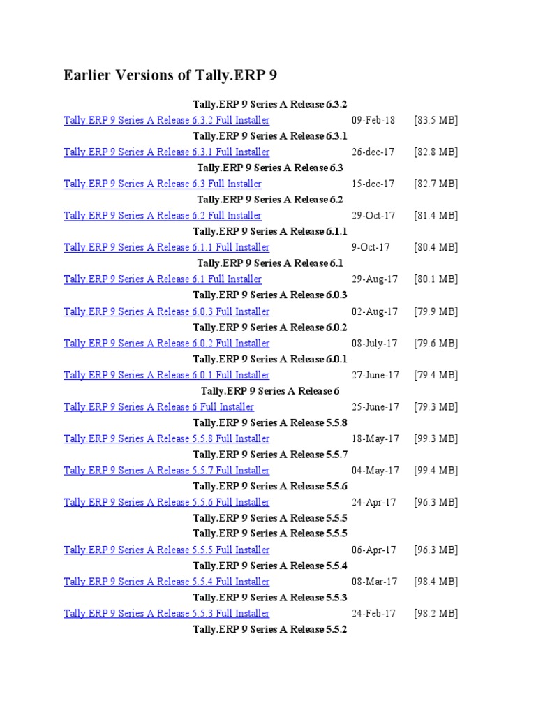 Earlier Versions of Tally | PDF | Ibm Pc Compatibles | Personal Computers