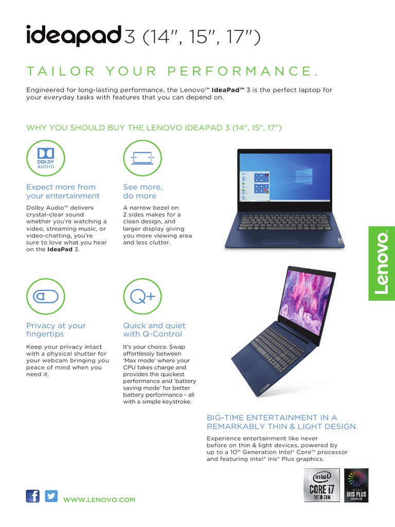 Ideapad 3 14 - 15 - 17 - IML - IIL - Datasheet - EN | PDF | Intel ...