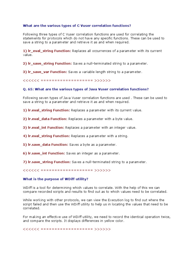 What Are The Various Types Of C Vuser Correlation Functions Pdf Subroutine C Programming