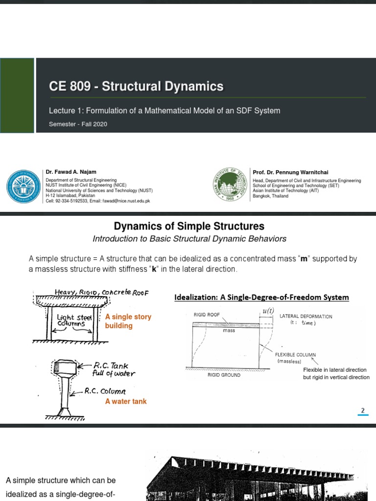 CE 809 - Lecture 1 - Formulation of Mathematical Model of SDF Systems ...