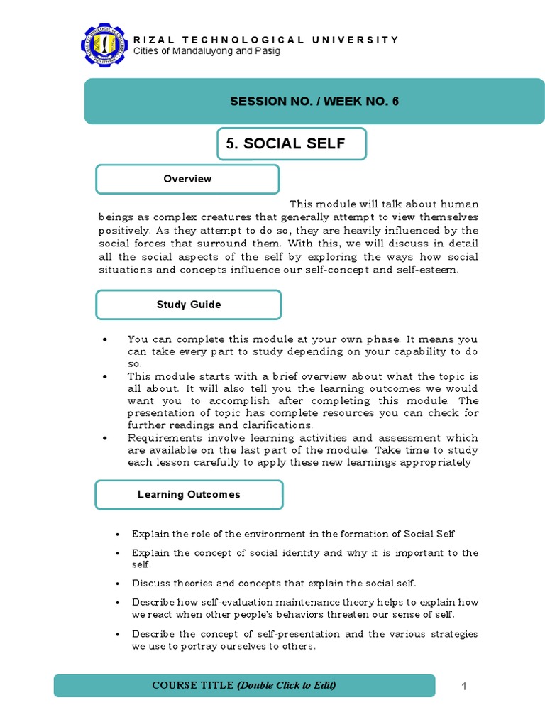 Social Self | PDF | Self Concept | Identity (Social Science)