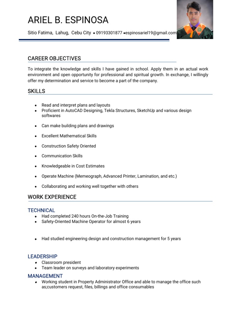 Civil Engineer Resume: Ariel B. Espinosa | PDF