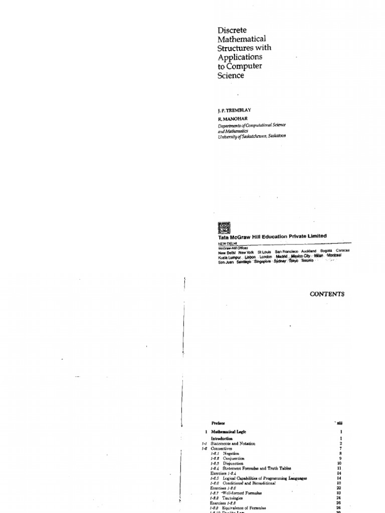 Discrete Mathematical Structures With Application To Computer Science ...