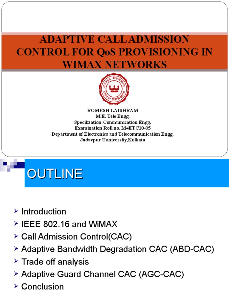 Adaptive Call Admission Control For Qos Provisioning in Wimax Networks | PDF | Wi Max | Last Mile