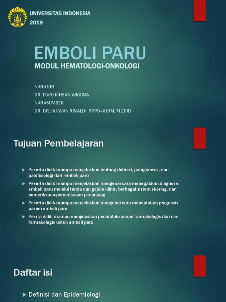 Materi Emboli Paru | PDF