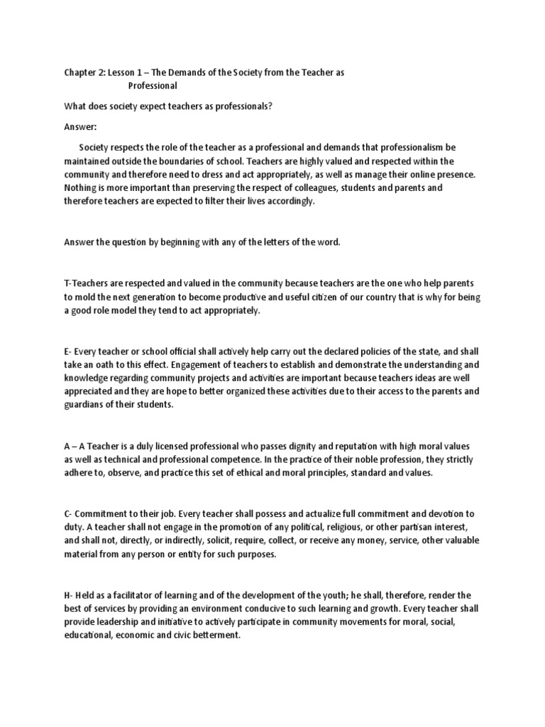 Chapter 2 | PDF | Teachers | Value (Ethics)