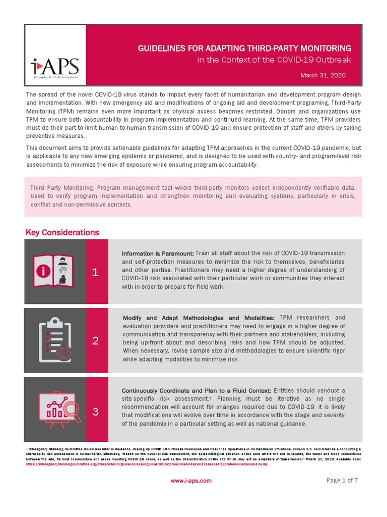 Guidelines For Adapting Third Party Monitoring in The Context of The ...