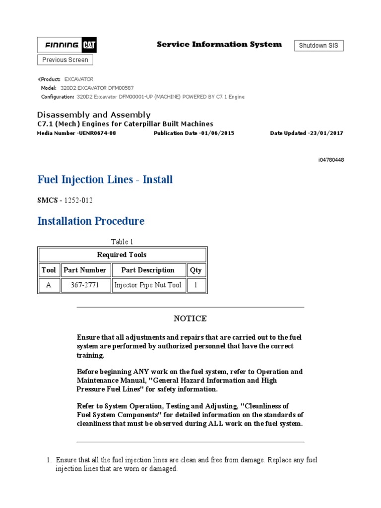 Fuel Injection Lines - Install | PDF | Fuel Injection | Nut (Hardware)
