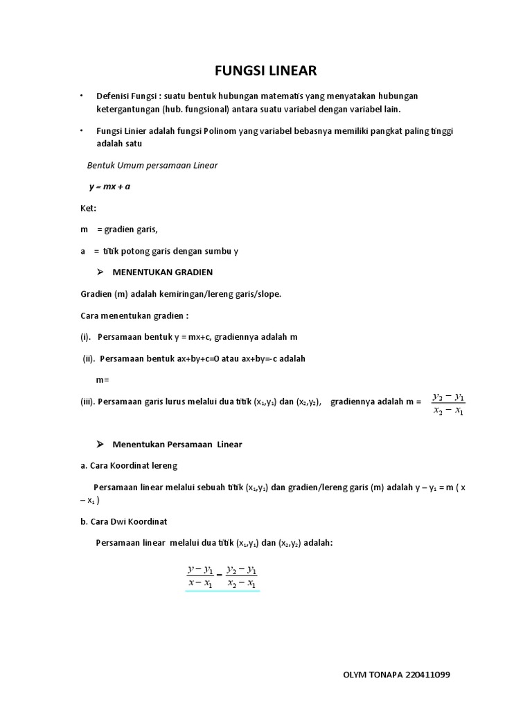 Fungsi Linear | PDF