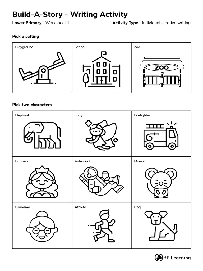 3P Literacy Resources - Worksheets A4 Build-A-Story - Activity 1 ...