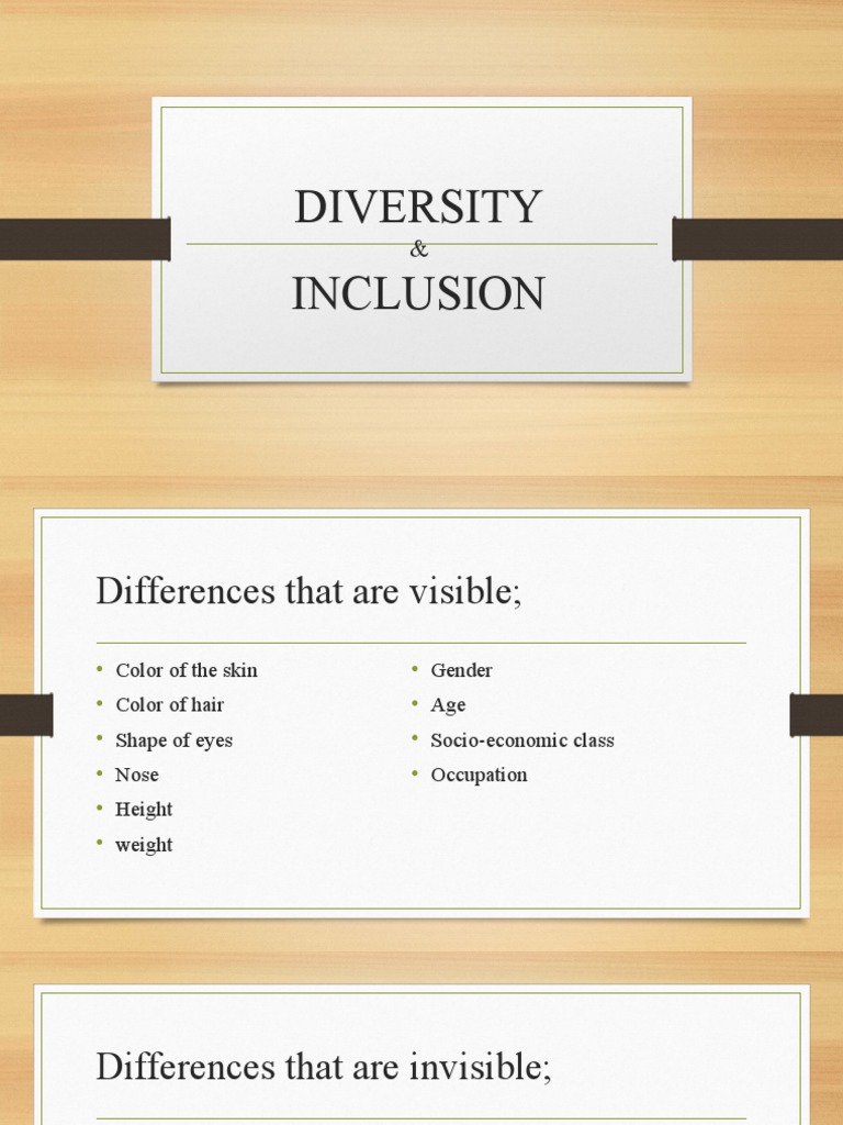 Diversity and Inclusion | PDF | Disability | Inclusion (Education)